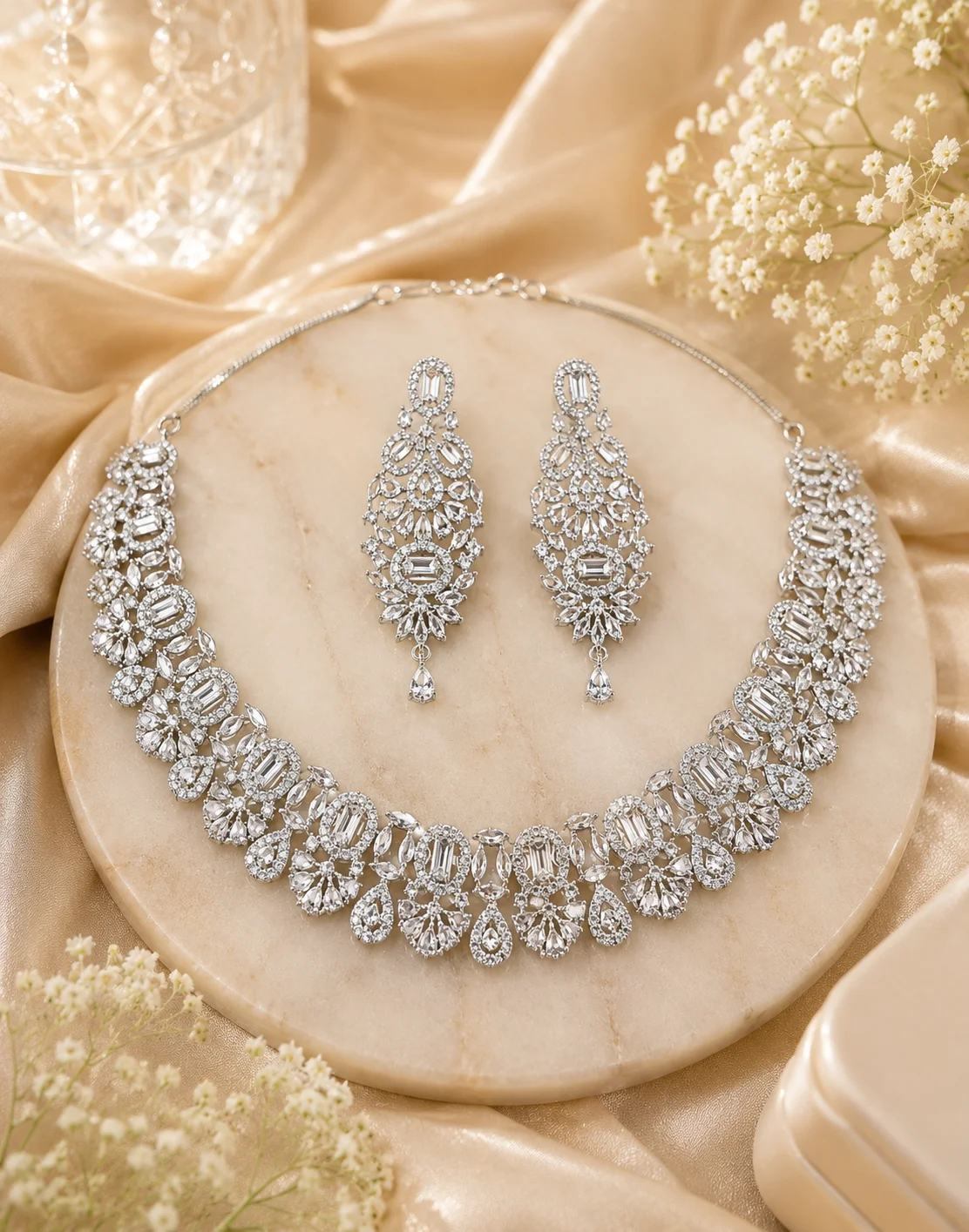 Noor Royale American Diamond Bridal Necklace Set | SDN1104 - Swanky Diva